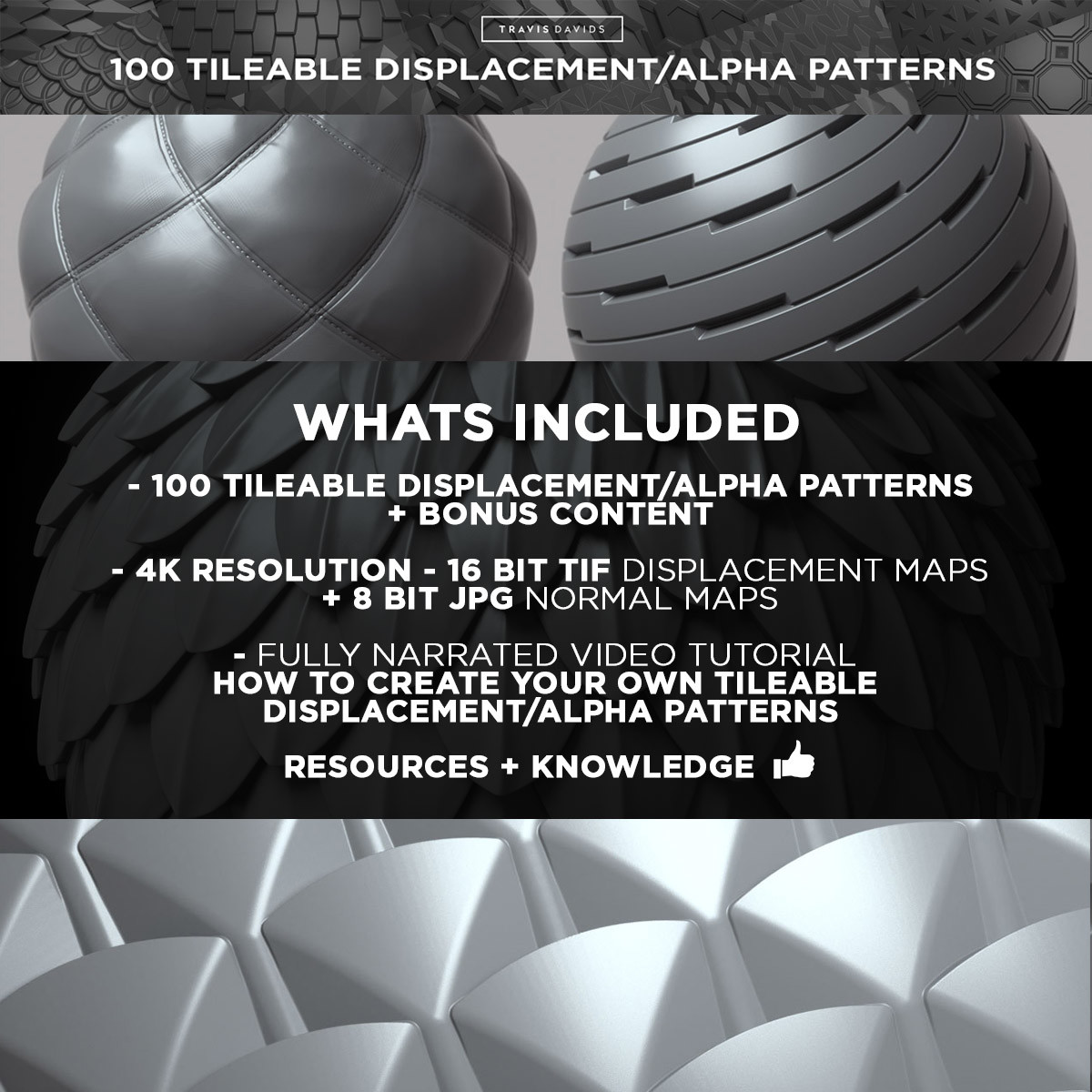 ArtStation - 100 Tileable Displacement/Alpha Patterns Part 1 | Brushes